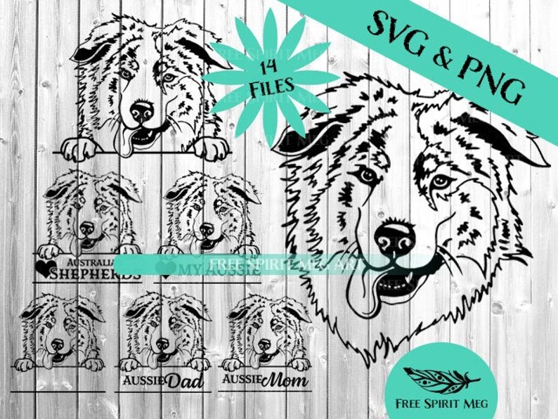 Australian Shepherd SVG Bundle Digital Download Plus PNG - Etsy