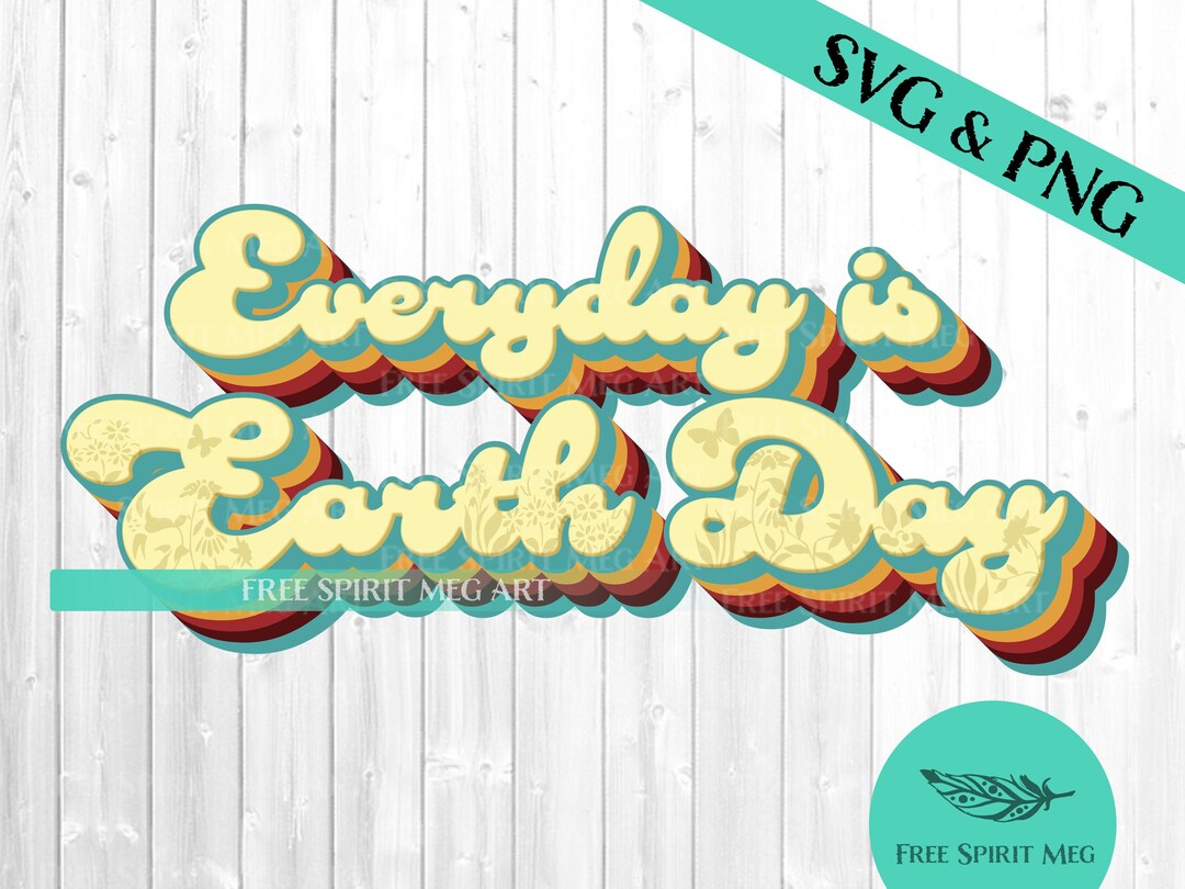 Día de la Tierra SVG & PNG, Retro svg, Diseño de sublimación, Descarga ...