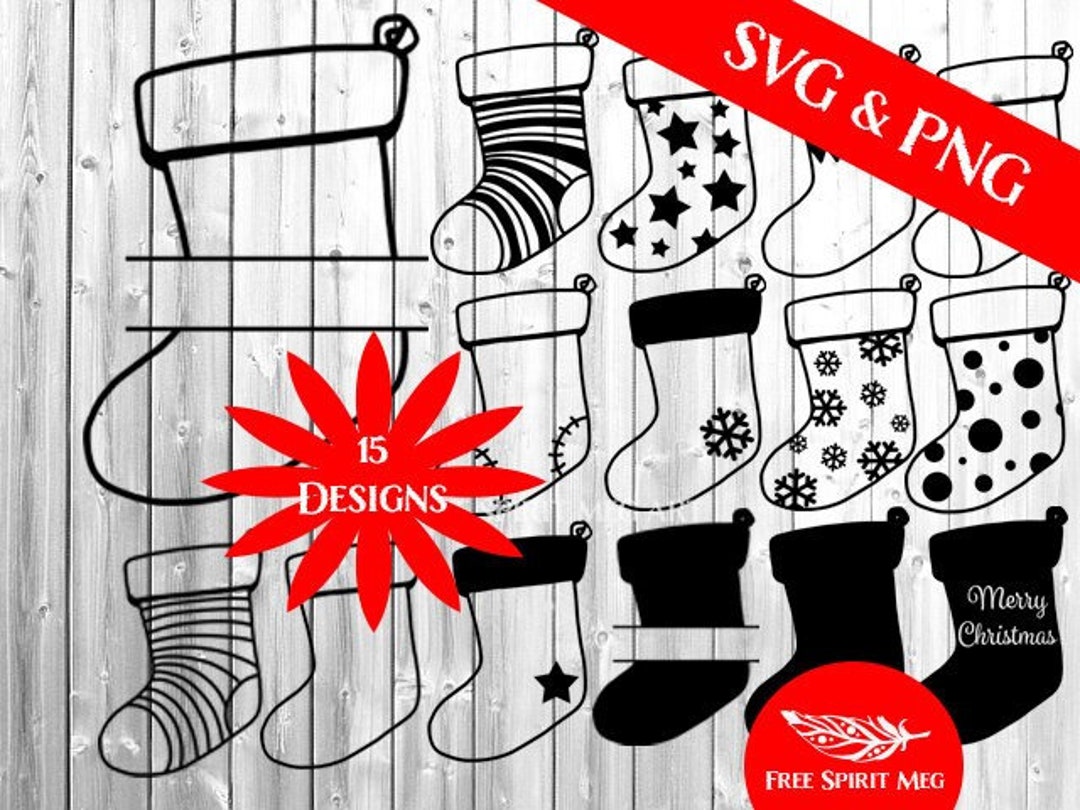 Christmas Stocking SVG Bundle: Holiday Decor Cut Files (digital ...