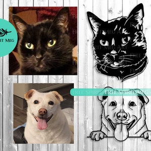 Custom Pet SVG & PNG, Pet Portrait Digital Download Svg File for Cricut ...