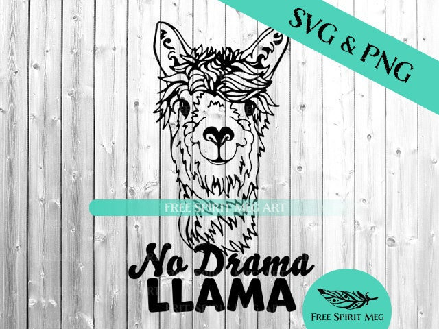 No Drama Llama SVG & PNG 2 Files Instant Download Happy - Etsy