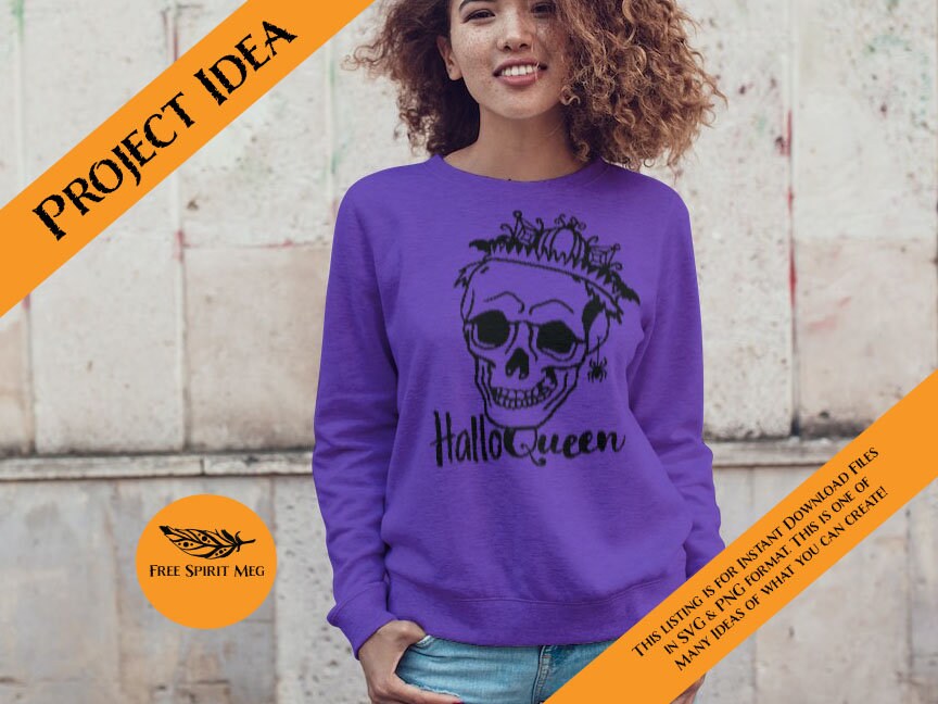 Halloween SVG & PNG Skull Svg Halloqueen Svg Digital - Etsy
