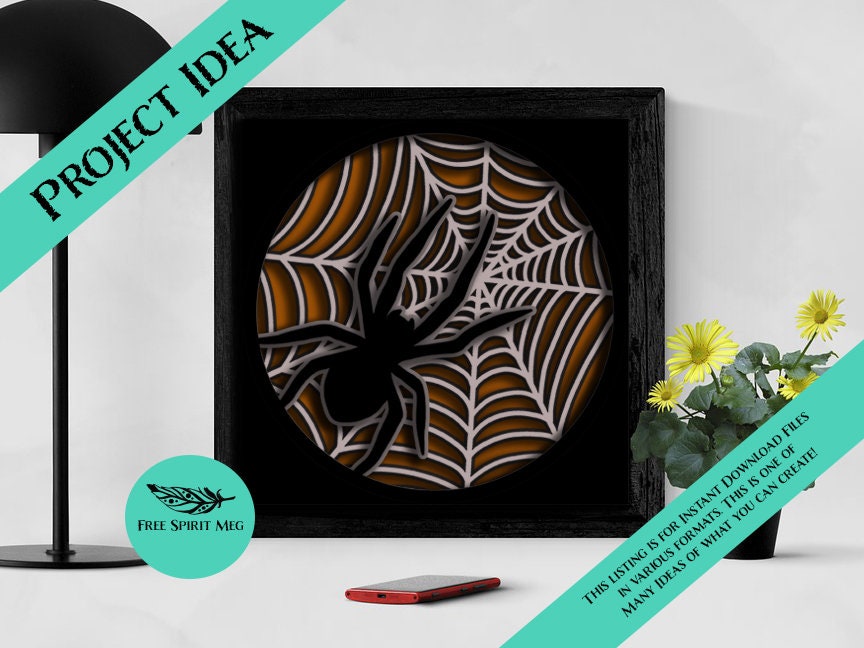 3D Spider Web SVG, Halloween Svg, Digital Download, Shadow Box or Light ...