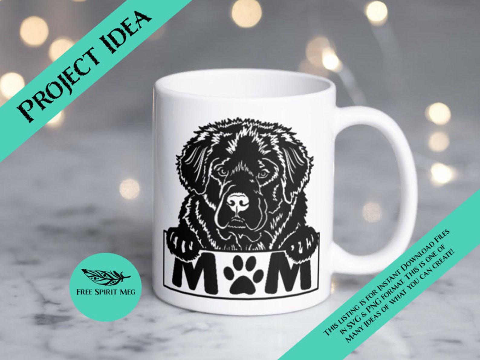 Newfoundland Mom SVG & PNG, 2 Files, Instant Download Cut File, Dog Mom ...