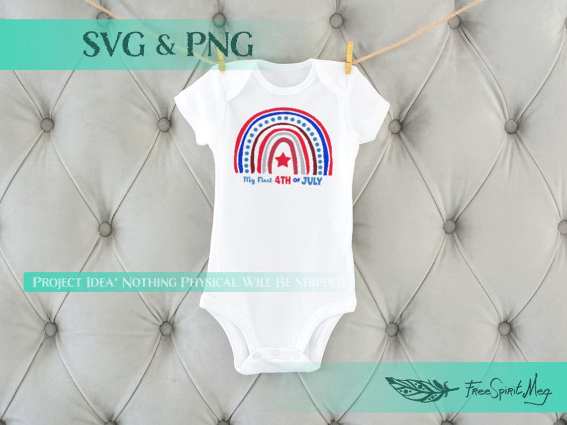 Baby's First 4th of July Boho Rainbow SVG PNG (digital Download) - Etsy