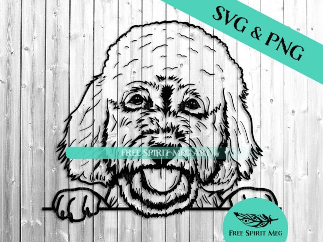 Cockapoo SVG & PNG, 2 Files, Digital Download, Peeking Dog - Etsy