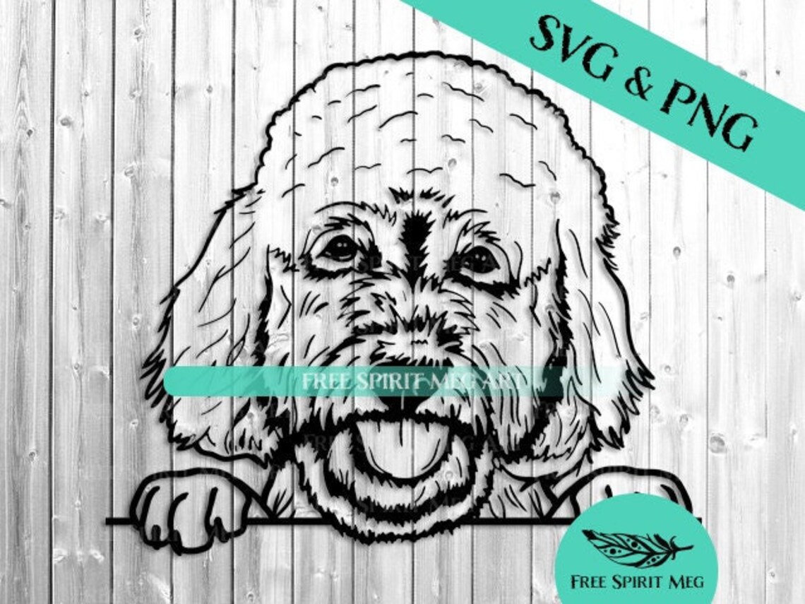 Cockapoo SVG & PNG 2 Files Digital Download Peeking Dog - Etsy