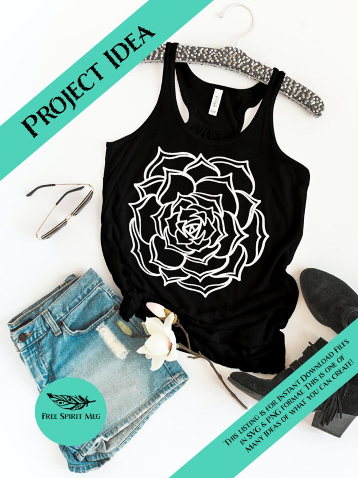 Succulent SVG & PNG Digital Download Flower Svg Boho Svg - Etsy