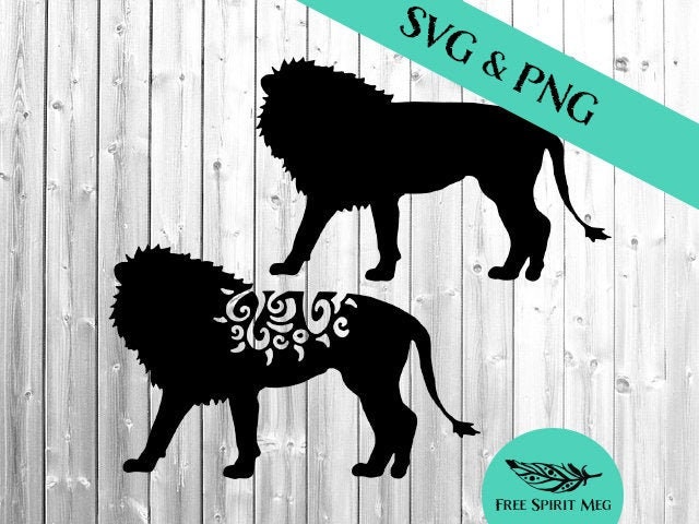 Lion SVG & PNG 4 Files Digital Download Lion Silhouette - Etsy