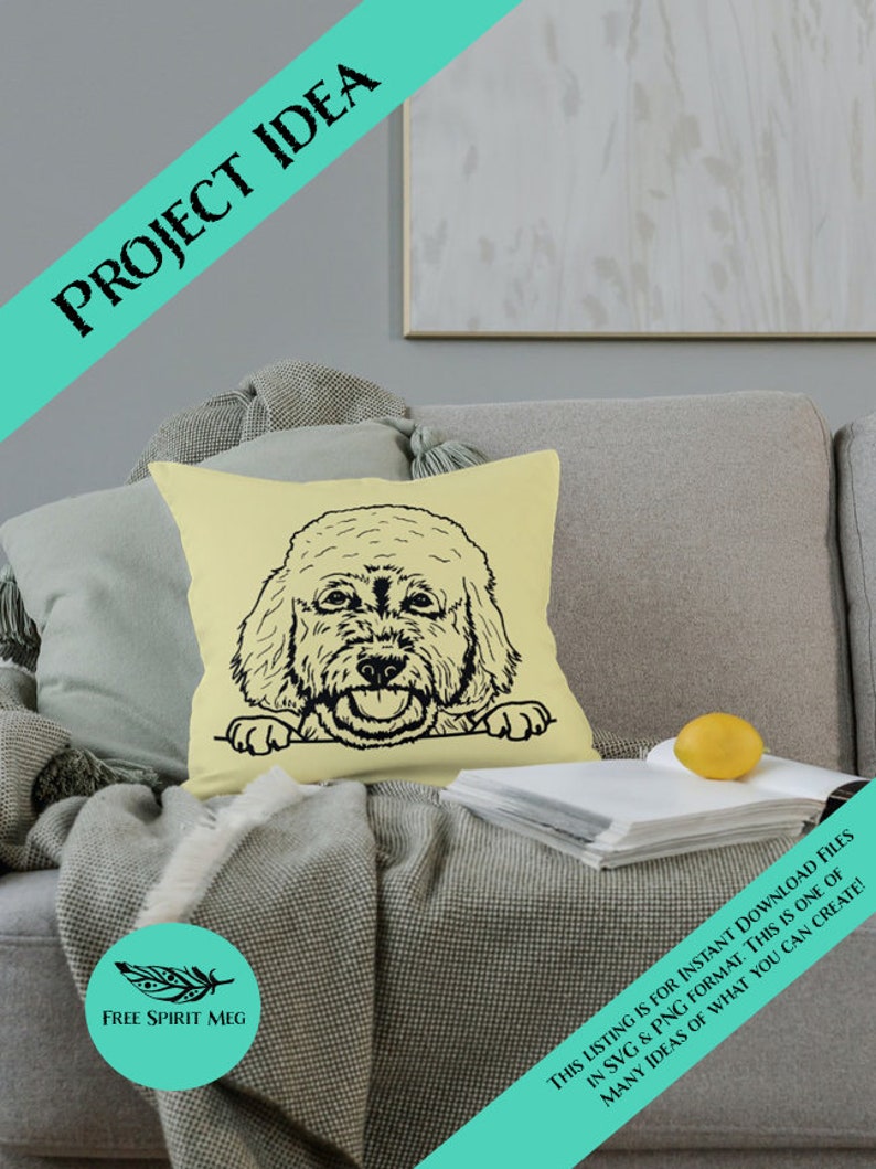 Cockapoo SVG & PNG 2 Files Digital Download Peeking Dog - Etsy