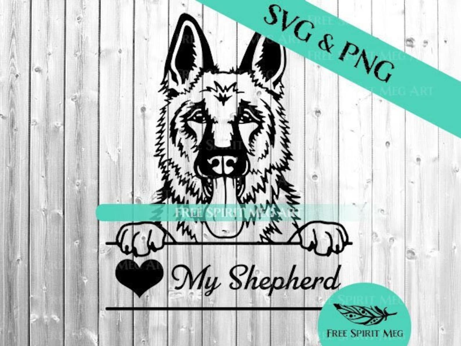 Heart My Shepherd SVG & PNG 2 Files German Shepherd - Etsy