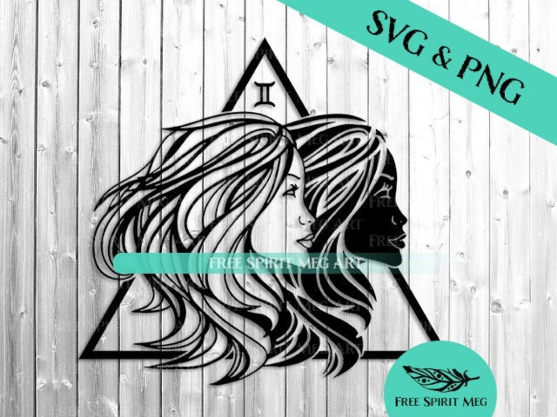 Gemini SVG & PNG 2 Files Digital Download Zodiac Sign the - Etsy