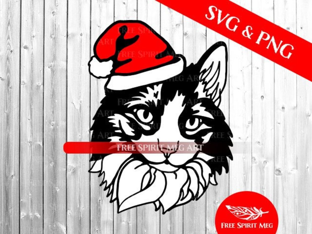 Long Haired Cat SVG Christmas SVG Plus PNG File Layered Svg - Etsy