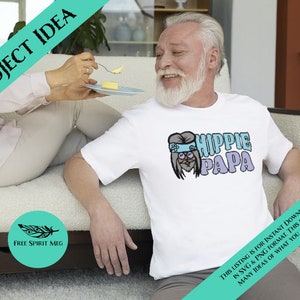 Hippie Papa SVG & PNG: Groovy Father's Day Design for Dad (digital ...