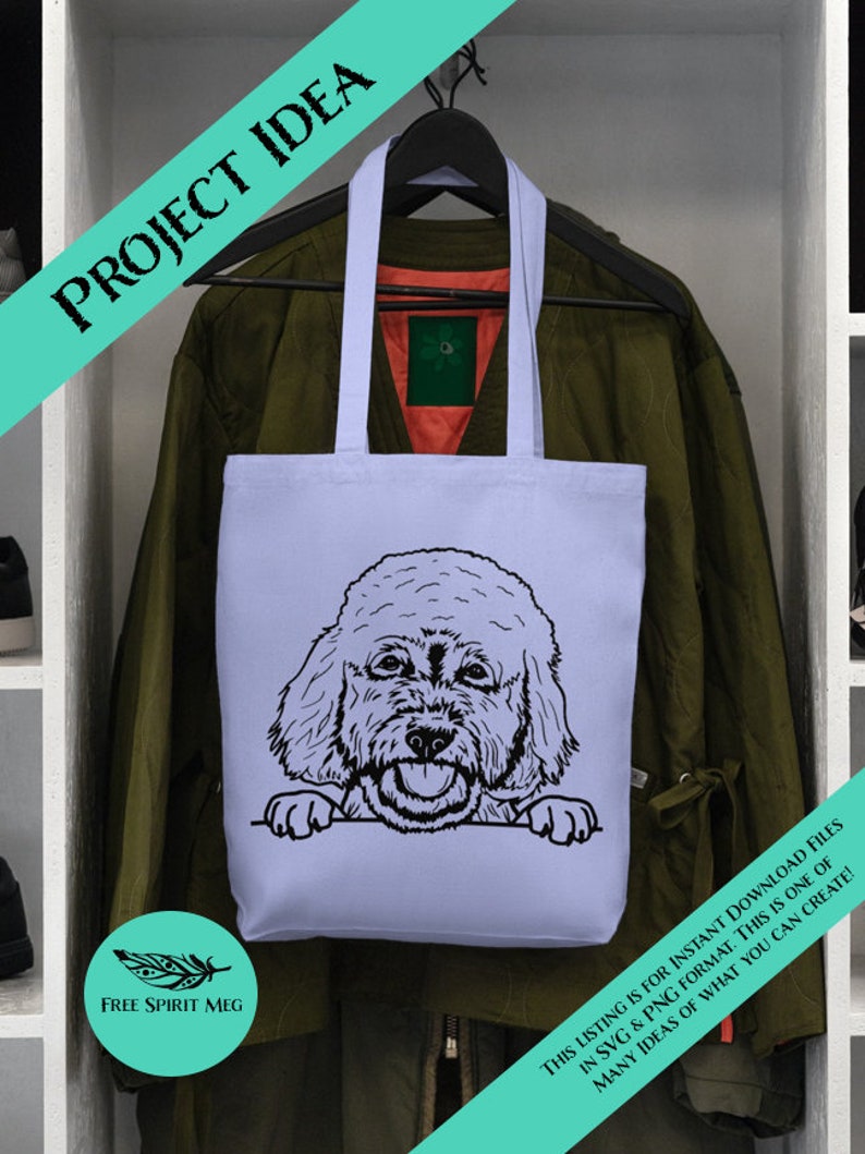 Cockapoo SVG & PNG 2 Files Digital Download Peeking Dog - Etsy