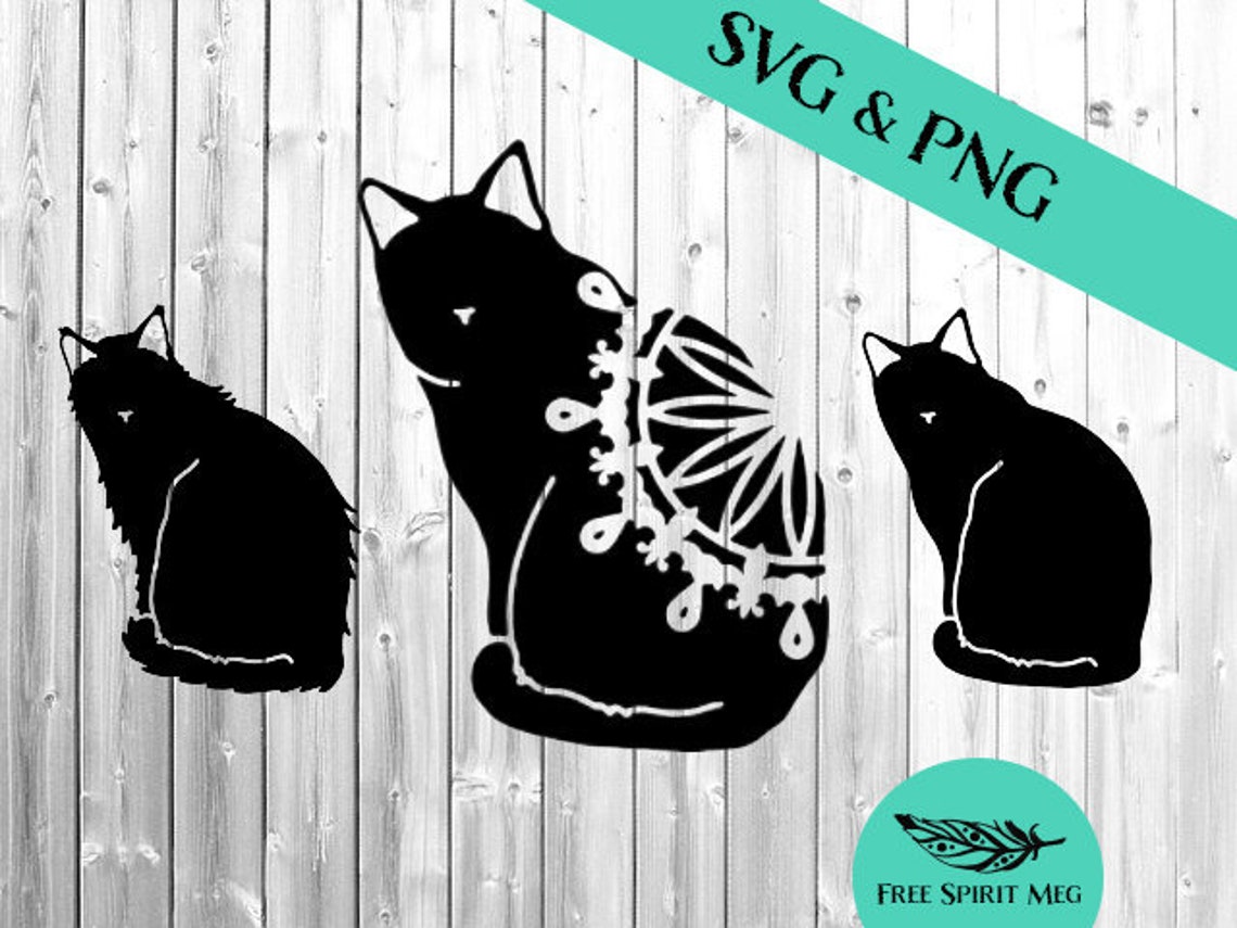 Cat SVG & PNG Bundle 6 Files Digital Download Includes | Etsy
