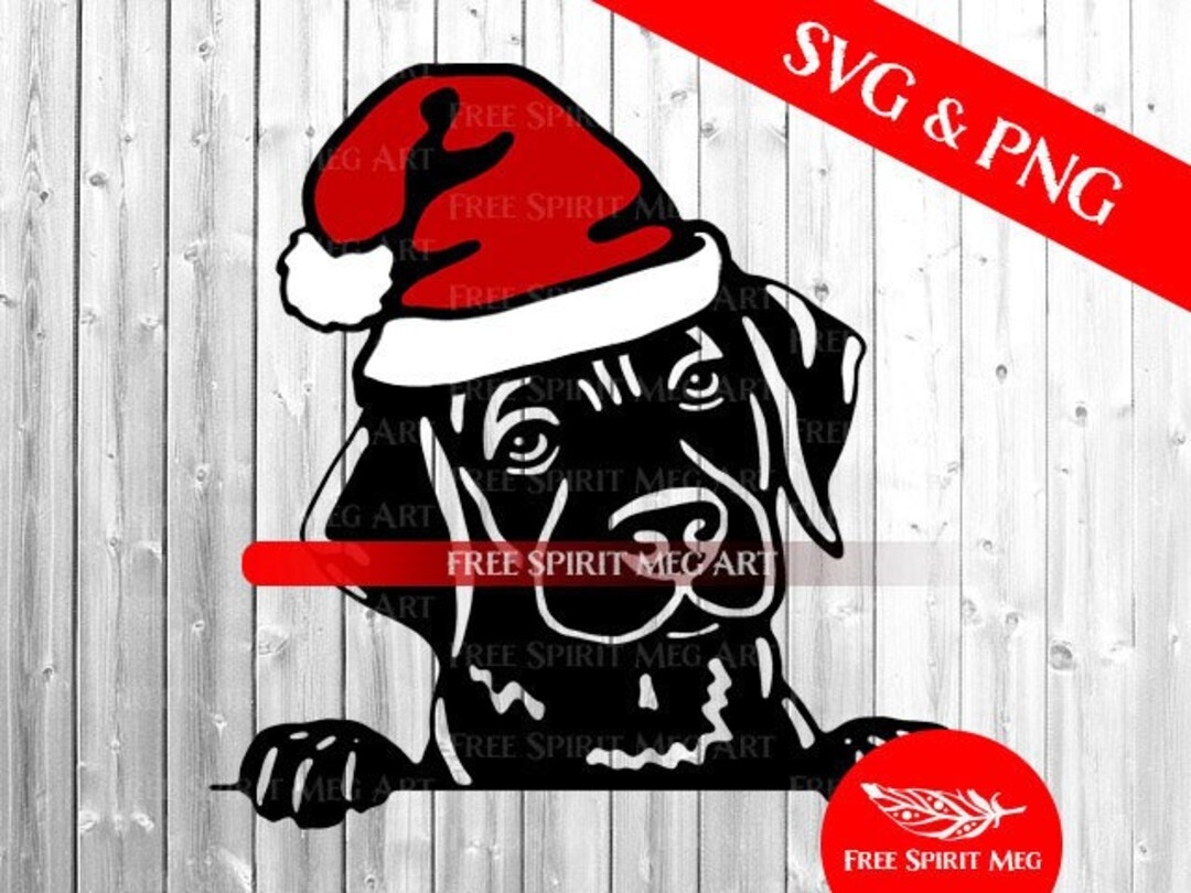 Christmas Black Lab SVG & PNG, Multi Layered Instant Download, Labrador ...