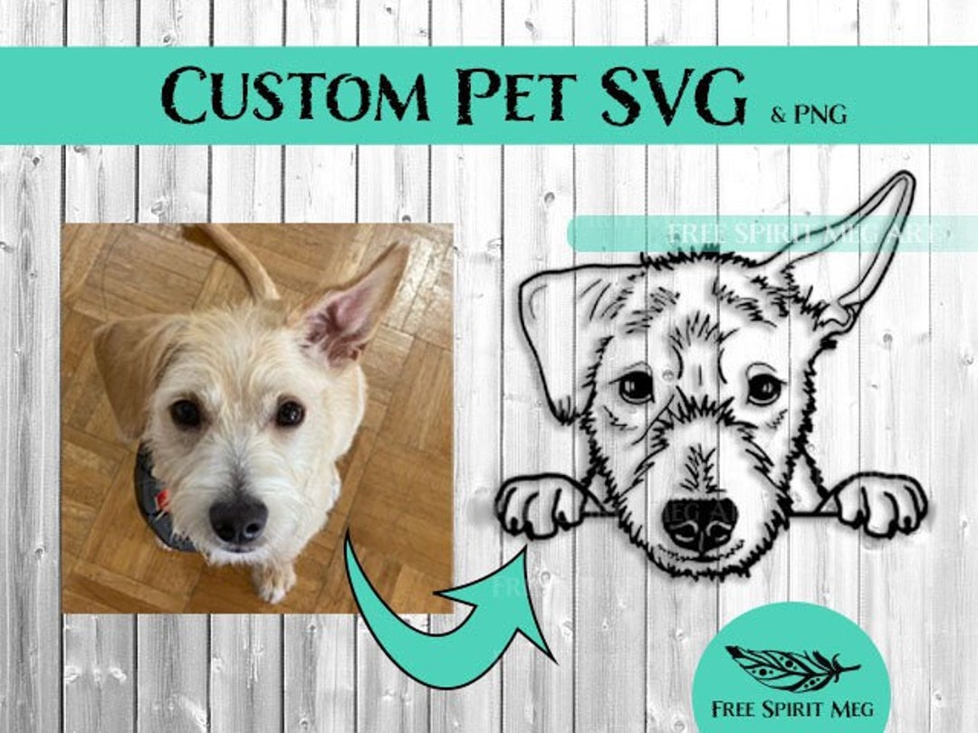 Custom Pet SVG & PNG, Pet Portrait Digital Download Svg File for Cricut ...