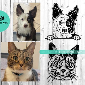 Custom Pet SVG & PNG, Pet Portrait Digital Download Svg File for Cricut ...