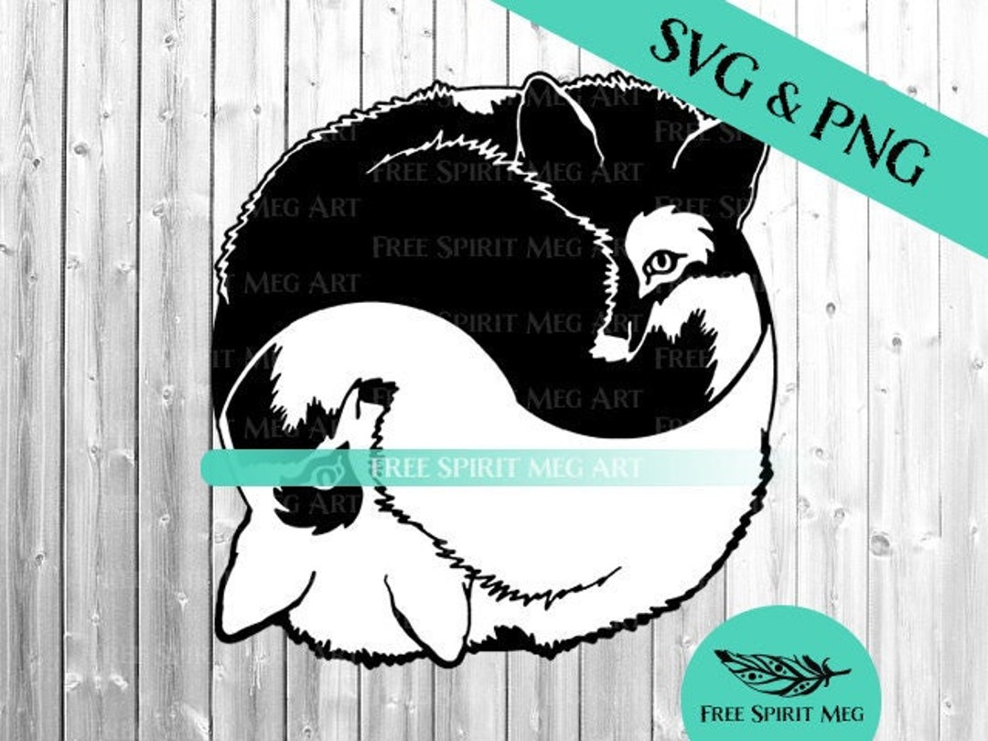 Fox Yin Yang SVG, Layered Svg, Digital Download, Plus PNG File, Fox Svg ...