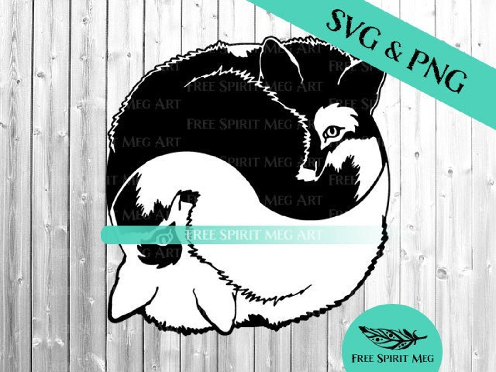 Fox Yin Yang SVG, Layered Svg, Digital Download, Plus PNG File, Fox Svg ...