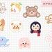 10 Cute Kawaii Animals PNG Files Printable Stickers Sublimation Png ...