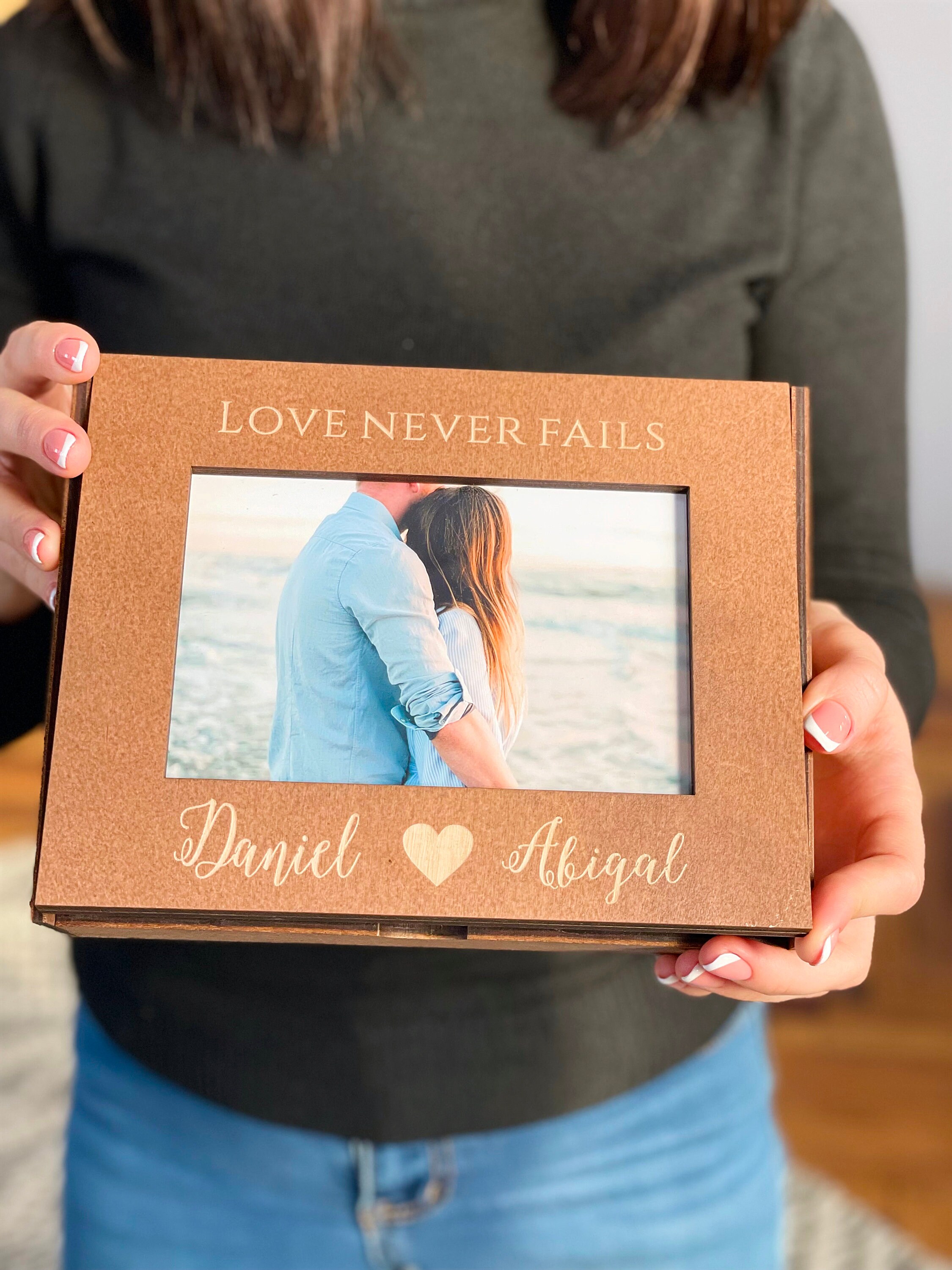Wooden Memory Box | Personalized Keepsake Photo Box | Wedding Box ...