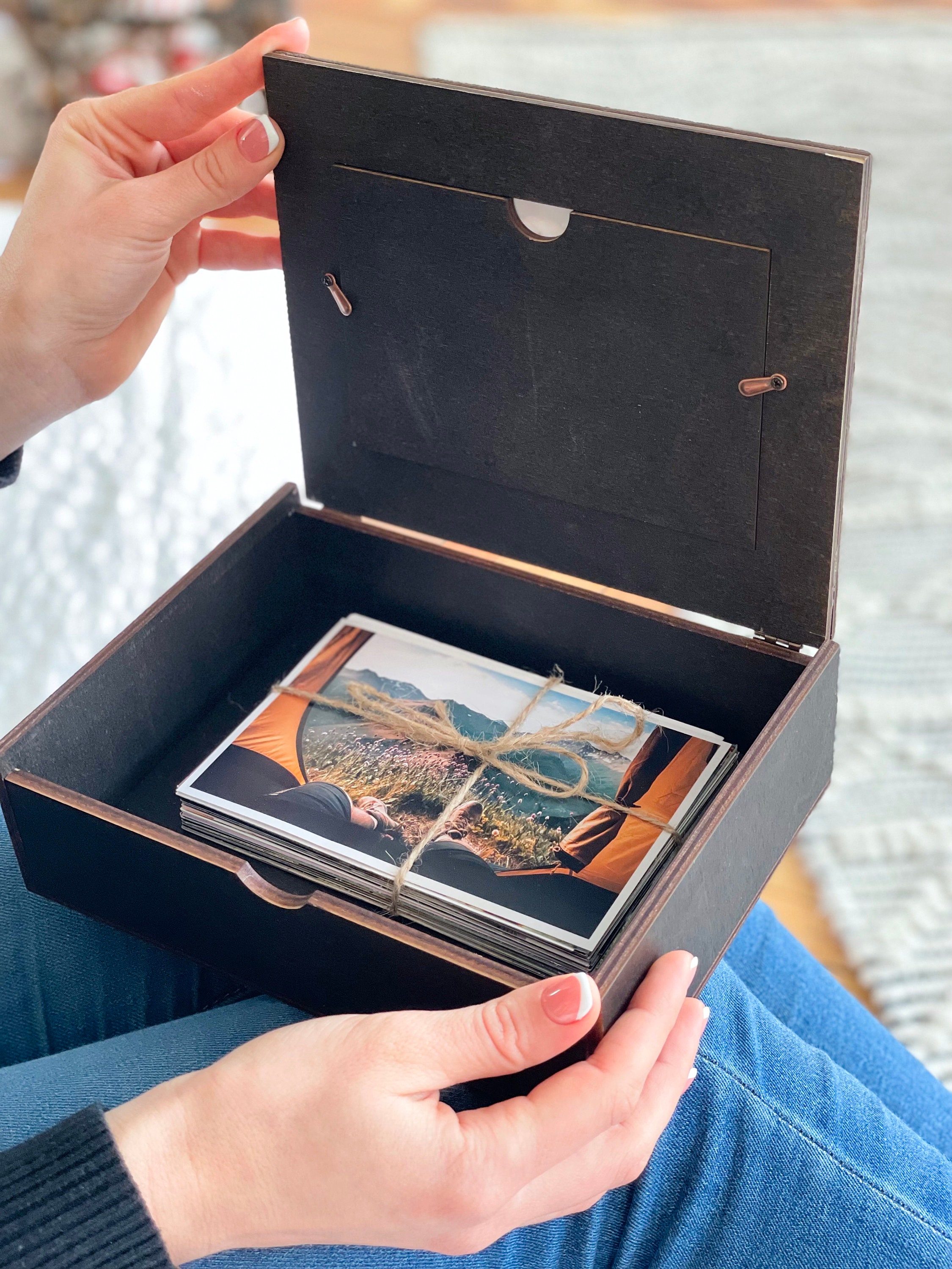 Wooden Photo Box | Wedding Custom Box | Keeepsake Memory Box for Couple ...