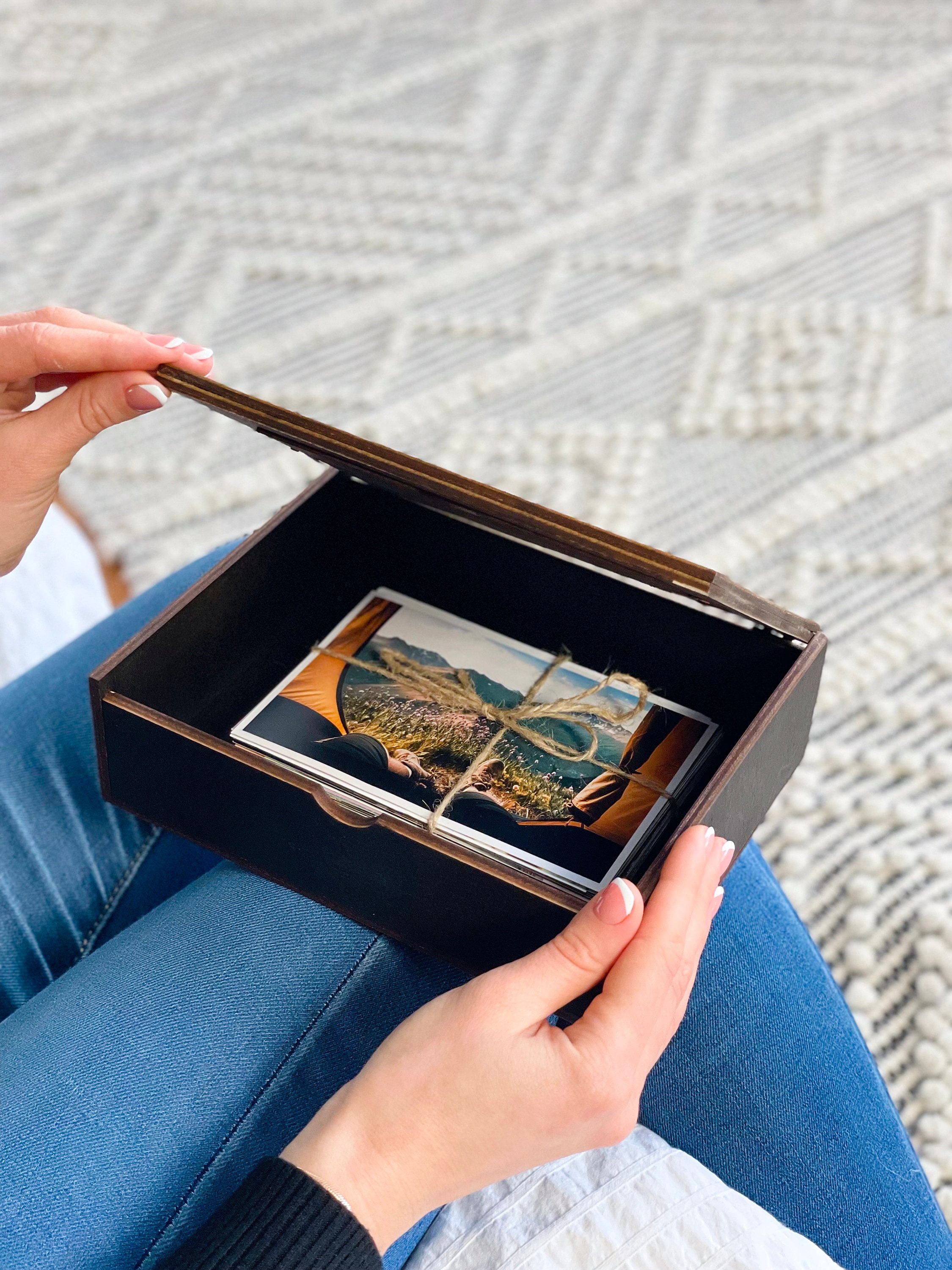 Wooden Photo Box Wedding Custom Box Keeepsake Memory Box for Couple ...