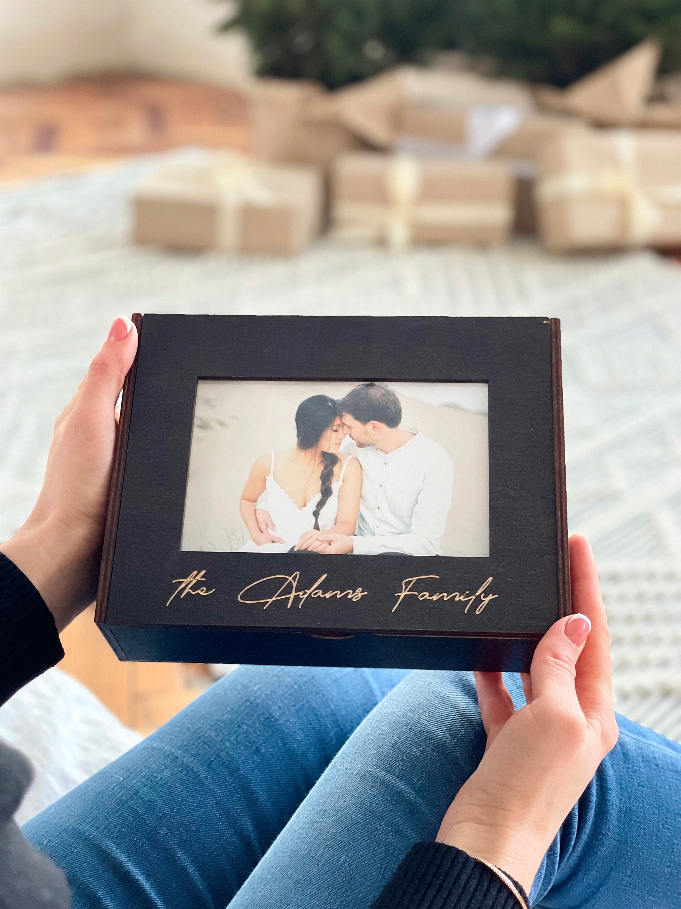 Wooden Photo Box | Wedding Custom Box | Keeepsake Memory Box for Couple ...