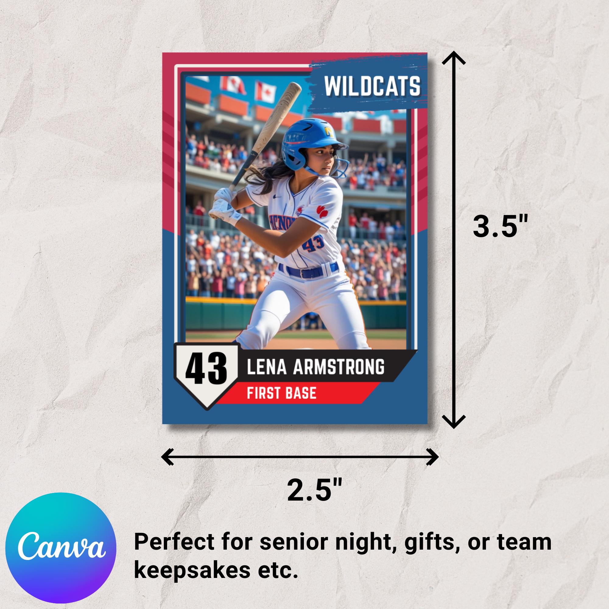 Custom Baseball Trading Card Canva Template, Editable Baseball Card ...