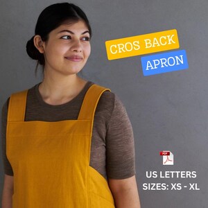 Cross Back Sewing Japanese Apron Pattern - Easy Guide - A0 & A4 Sizes ...