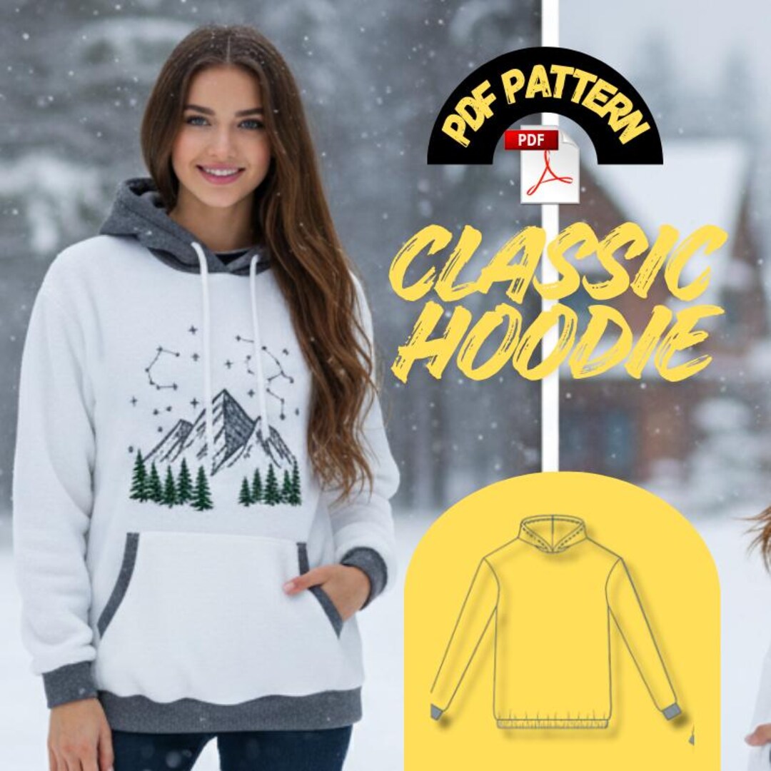 Oversized Hoodie Sewing Pattern | Women's Pullover, Plus Size (PDF ...
