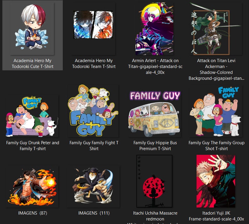 40 PNG Anime Bundle Pack Printable Designs T-shirt Designs - Etsy