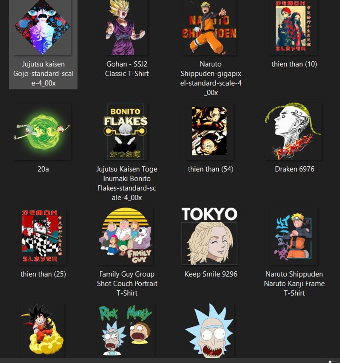 30 PNG Anime Bundle Pack, Printable Designs, T-shirt Designs With ...