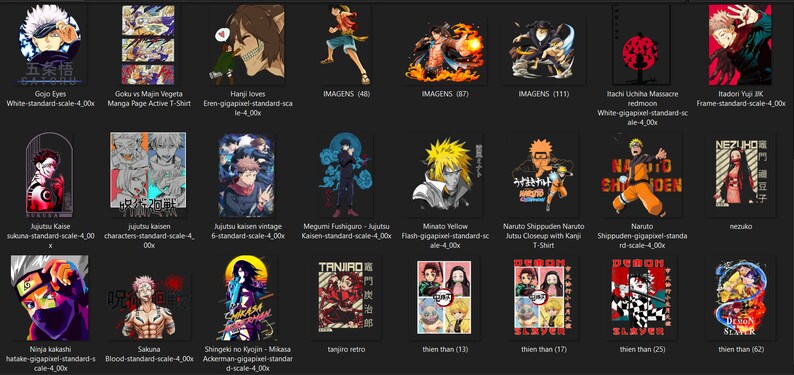 40 PNG Anime Bundle Pack, Printable Designs, T-shirt Designs With ...