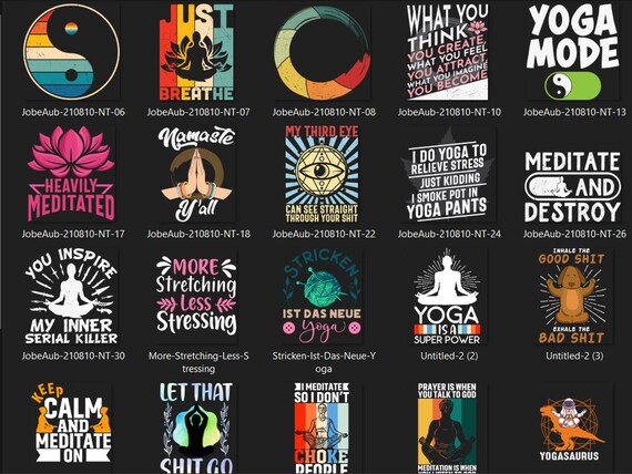 45 PNG Design Bundle With Yoga Ying and Yang Namaste - Etsy