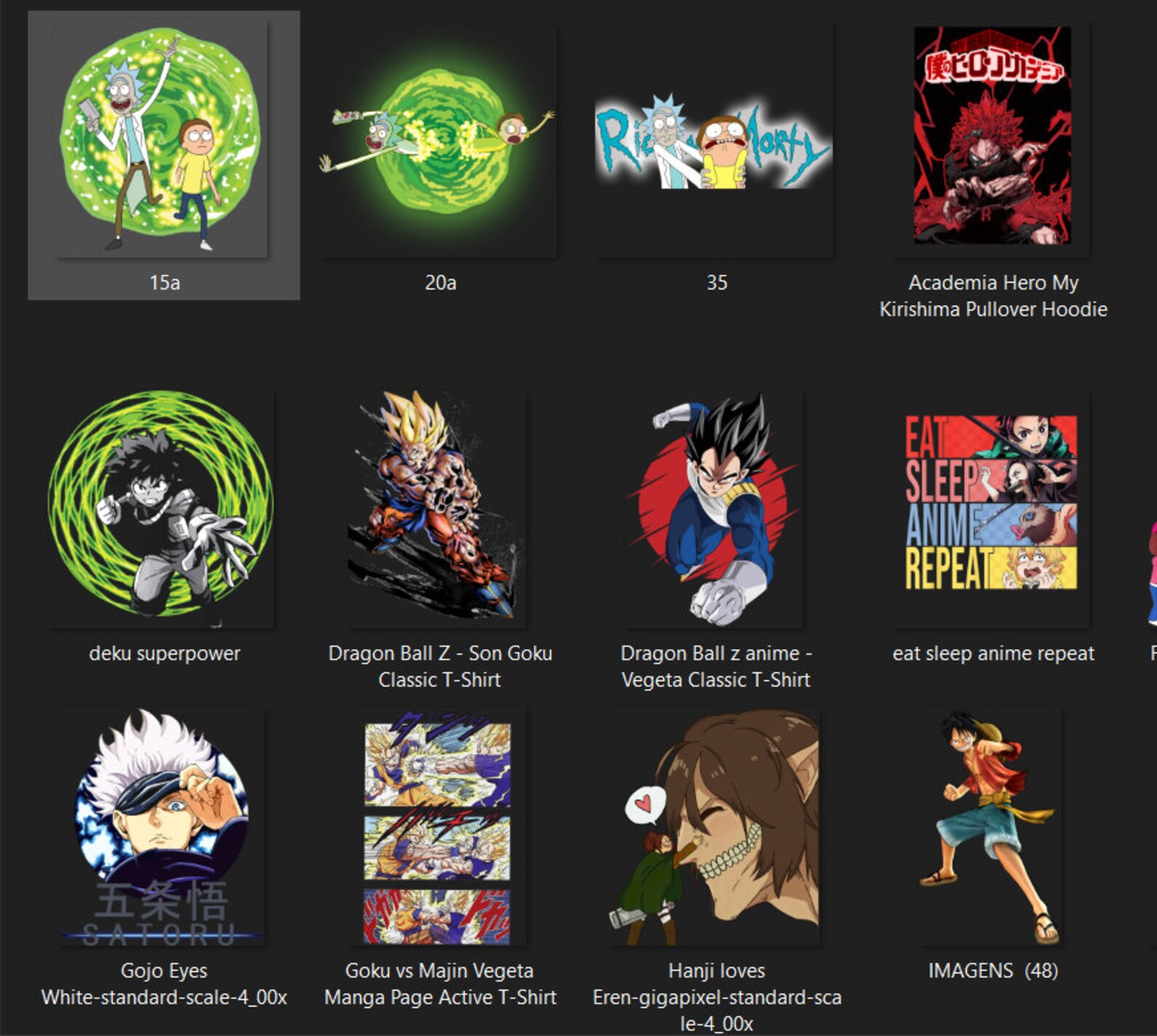 40 PNG Anime Bundle Pack, Printable Designs, T-shirt Designs With ...