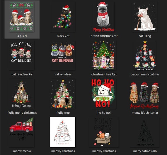 32 Christmas Cat PNG Bundle Cat Cricut File Gift for Cat - Etsy