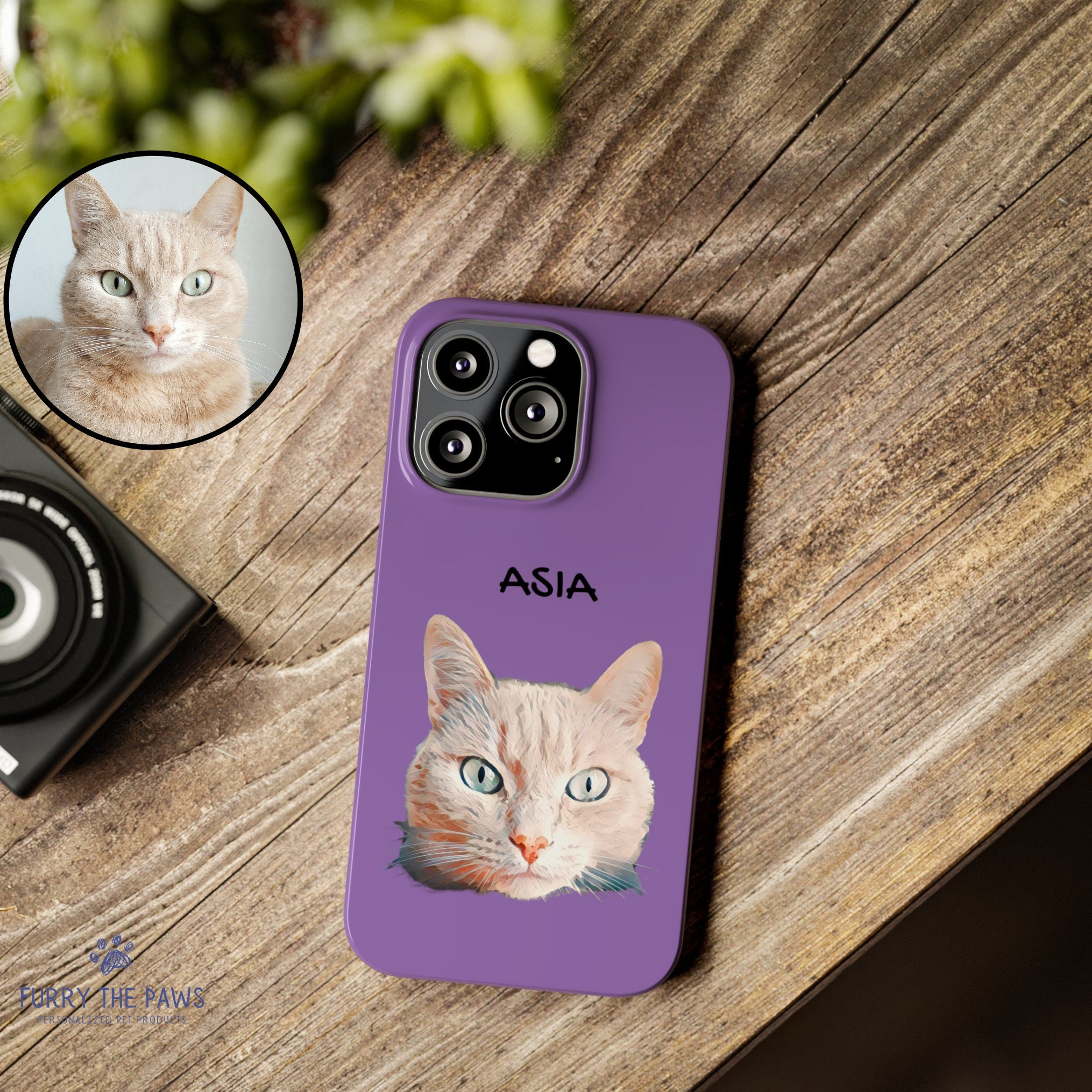 Custom Phone Case Painting Style Pet Photo Pet Name Durable, Slim ...