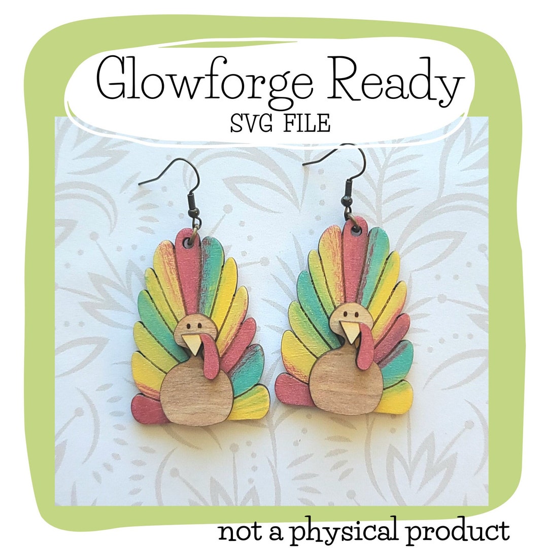 Layered Turkey Dangle Earring SVG - Glowforge Ready - SVG Only - Autumn ...