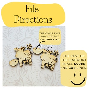 Cows With Utters Earring SVG File - Glowforge Ready - SVG Only - Retro ...