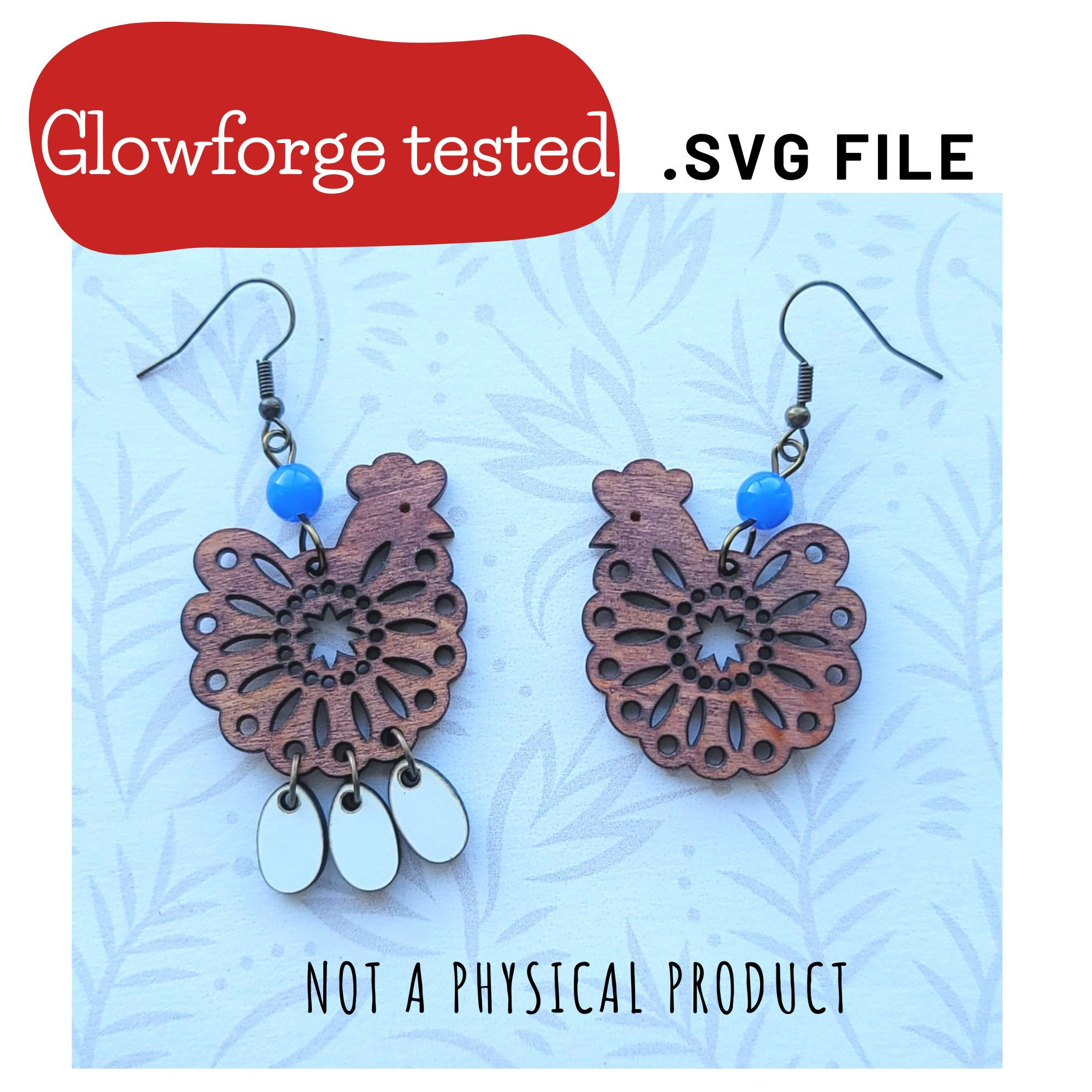 Chicken Earring SVG Glowforge Ready SVG File Only - Etsy Australia