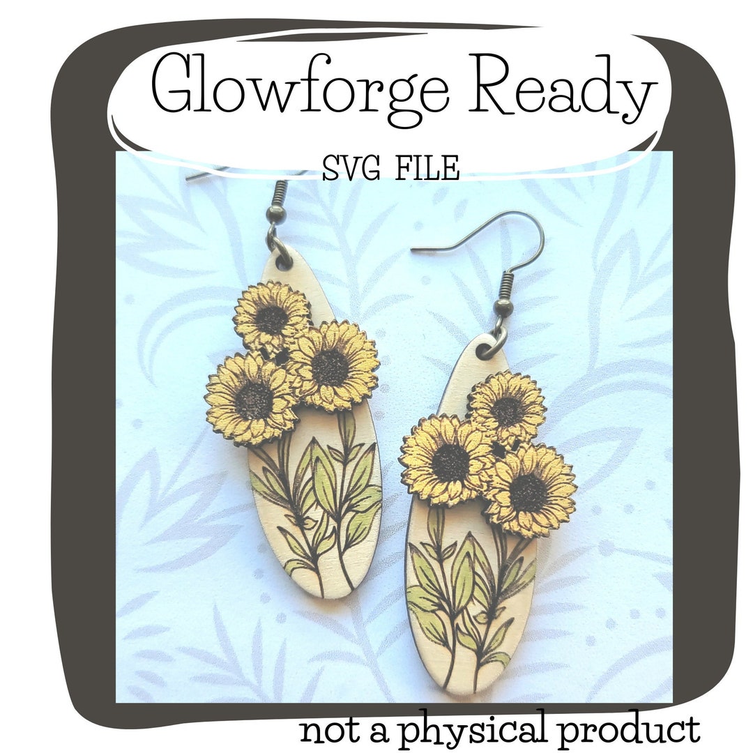 Layered Sunflower Dangle Earring SVG - Glowforge Ready - SVG ONLY - Etsy