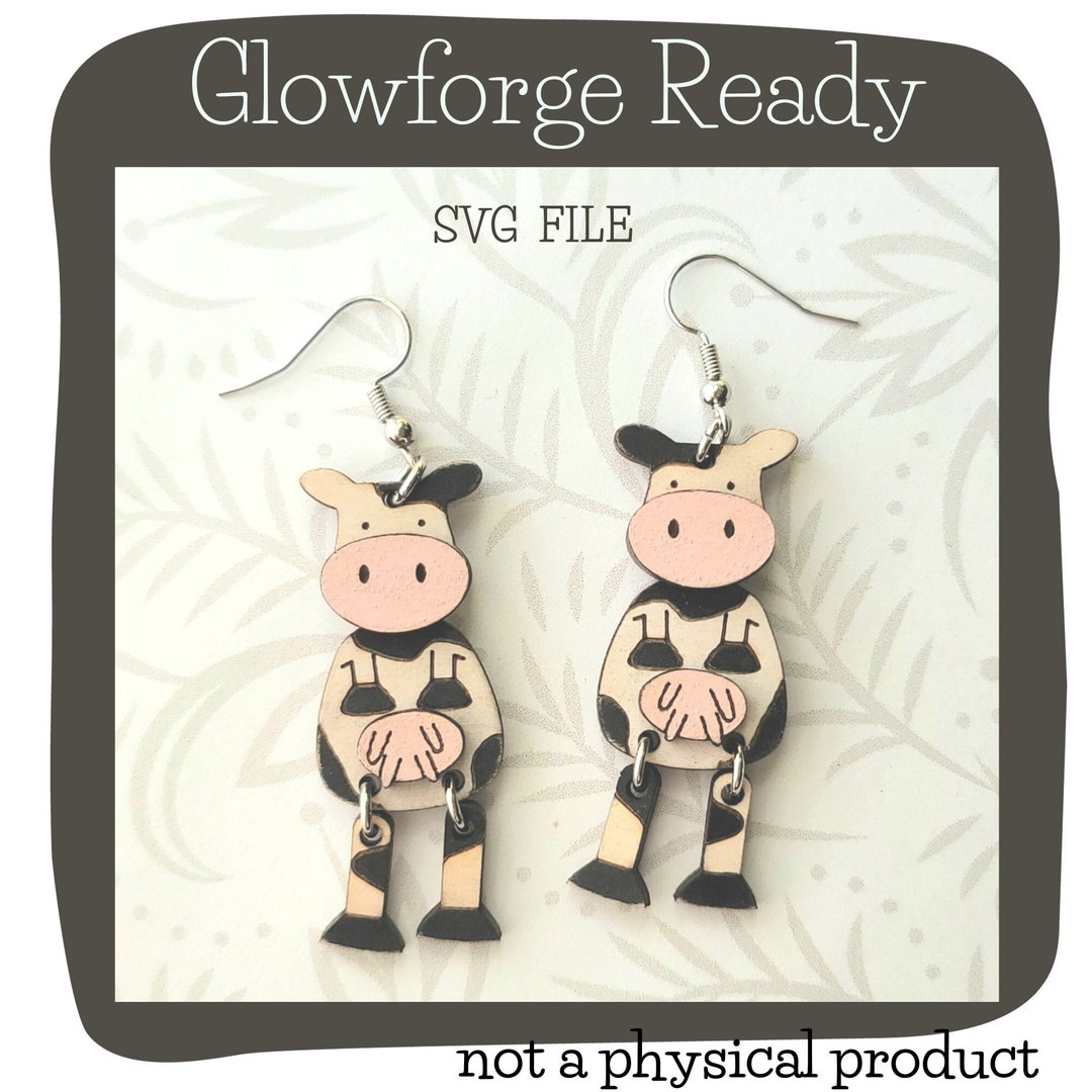 Cow With Dangle Feet Earring SVG - Glowforge Ready - SVG ONLY - Dangly ...