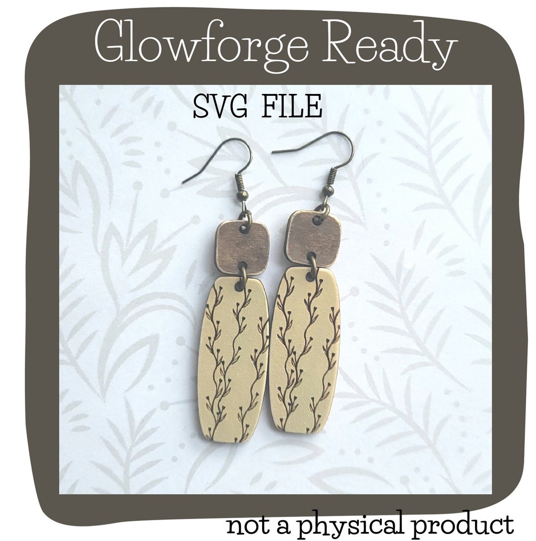 Slender Vine Flower Boho Dangle Earring SVG - Glowforge Ready - SVG ...