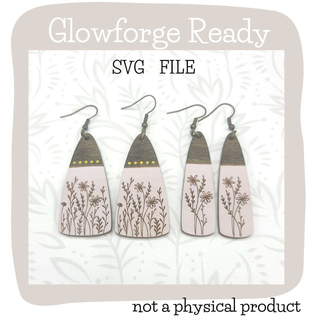 Wildflower Dangle Earring SVG Laser File - Glowforge Ready - SVG ONLY ...