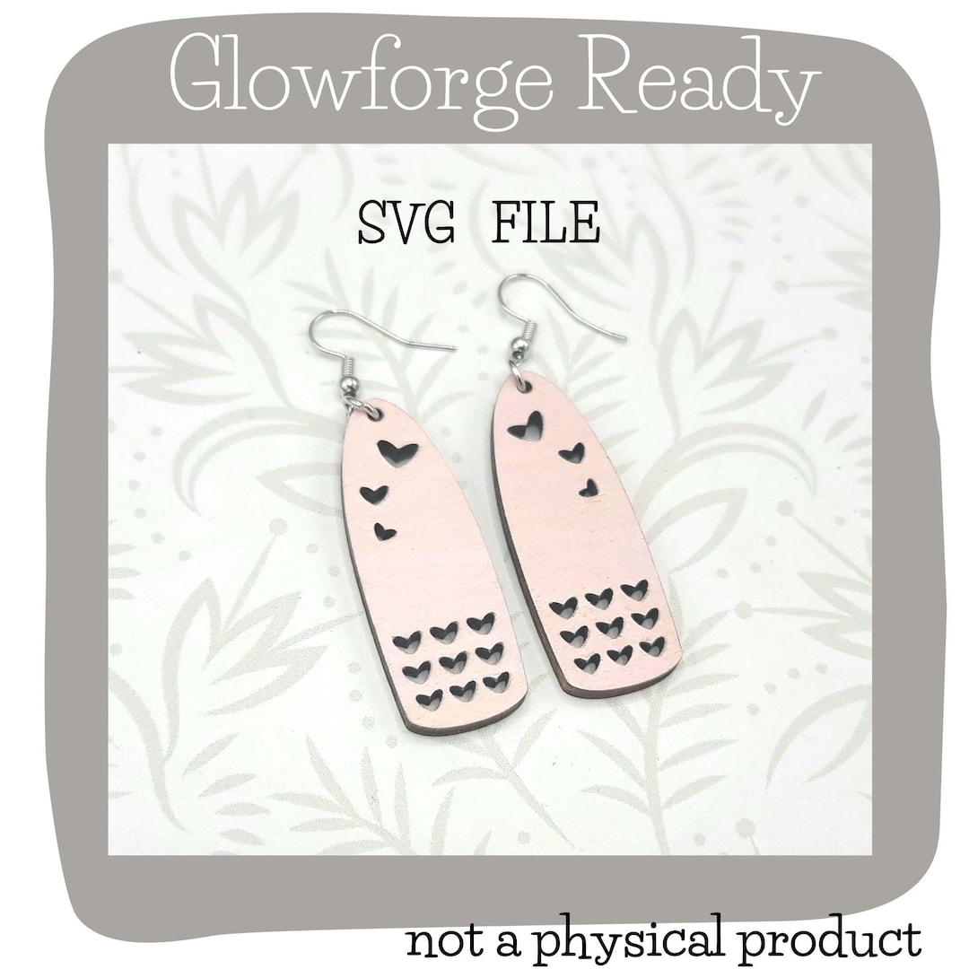 Slender Heart Dangle Earring SVG - Glowforge Ready - SVG ONLY ...