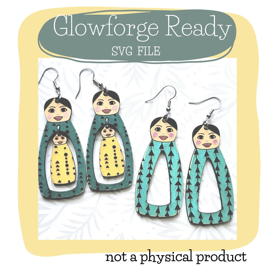 Boho Nesting Doll Dangle Earring SVG - Glowforge Ready - SVG ONLY - Etsy