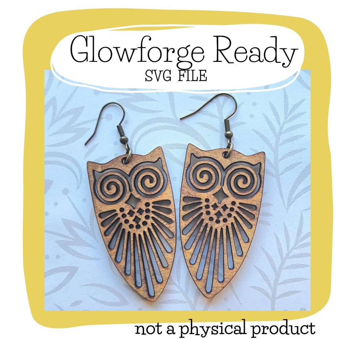 Dangle Owl Earrings Simple SVG File - Glowforge Ready - SVG File ONLY ...